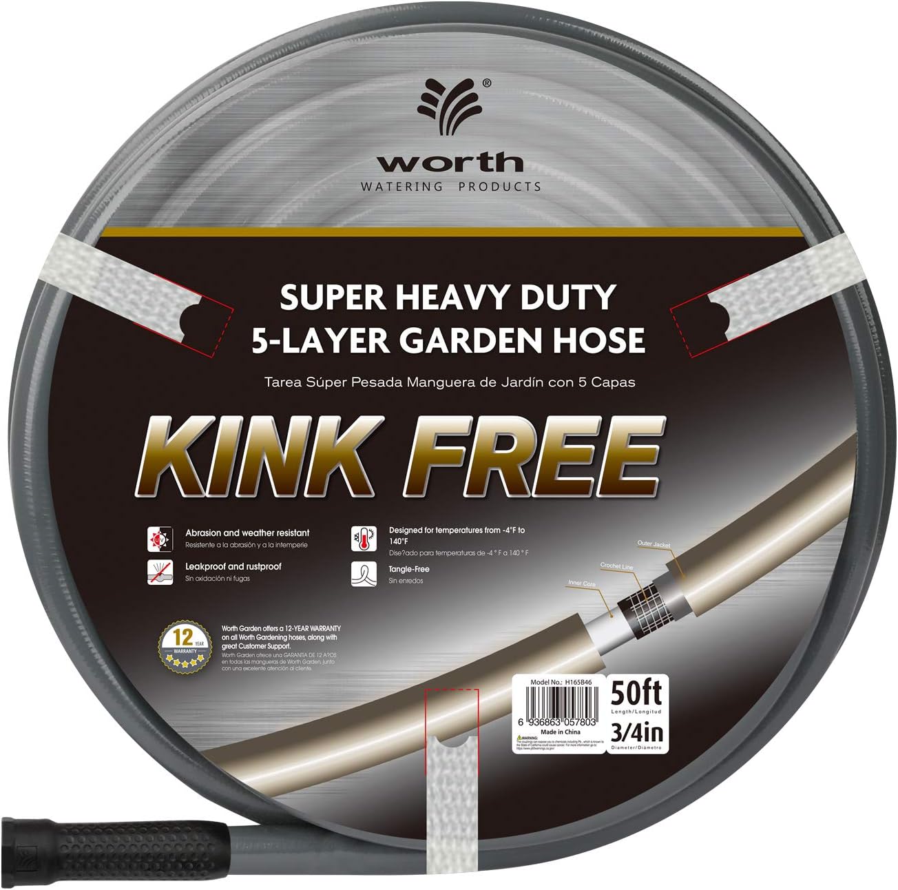 Amazon.com: Strongway Contractor-Grade Water Hose, 3/4in. x 150ft., 300 ...