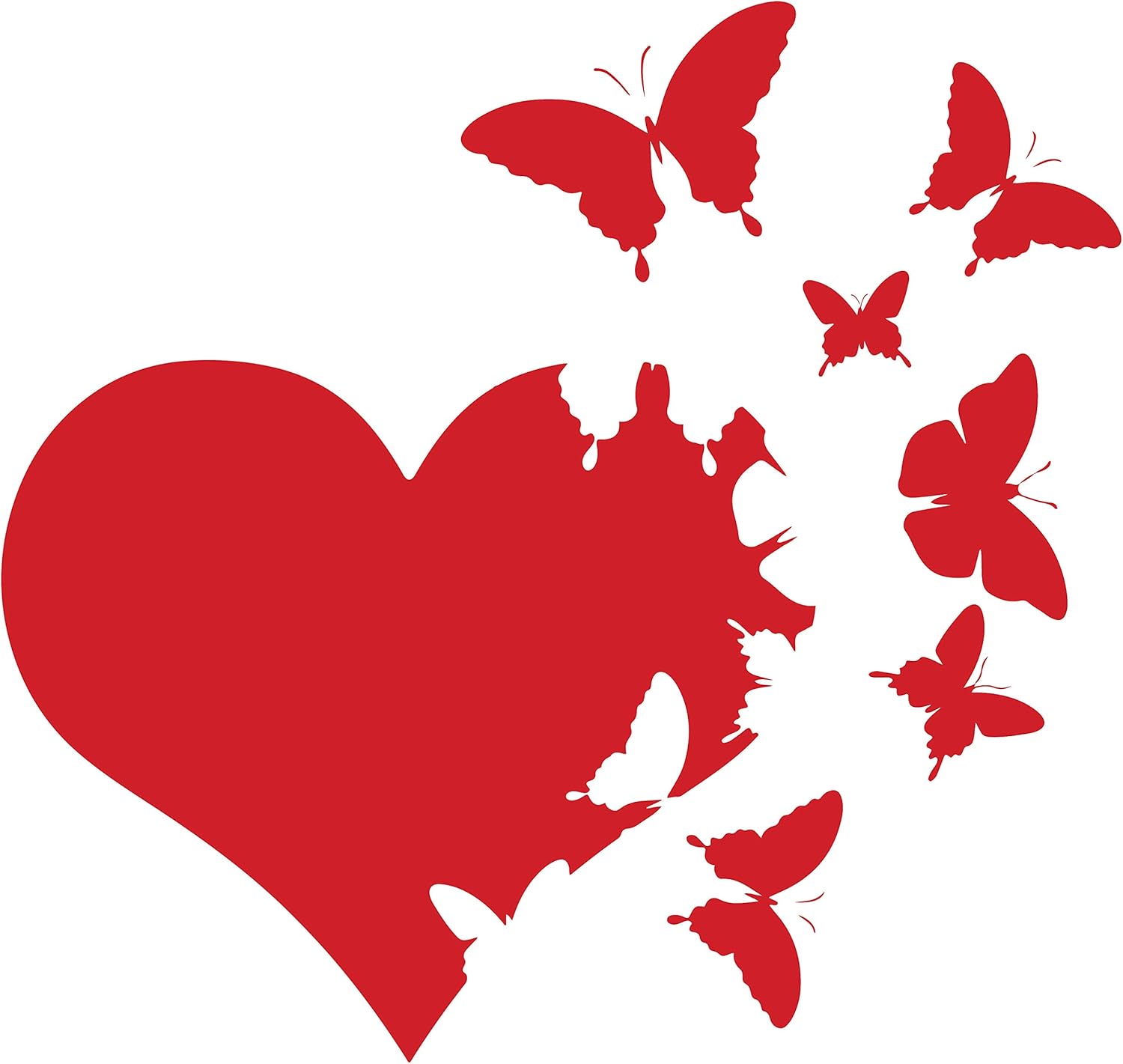 Amazon.com: Heart with Butterflies Flying Away Vinyl Decal Sticker Car ...