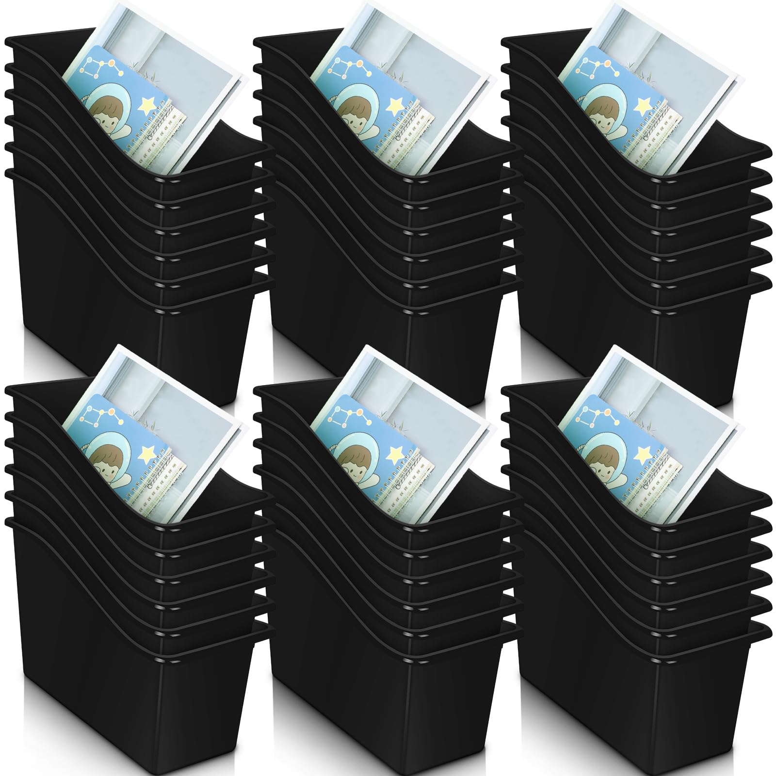 Book Bins Fuutreo 24 Pieces Book Binder Bins Book And Binder Storage ...