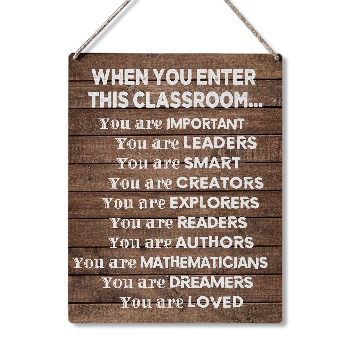 Amazon.com : Inspirational Gift Signs When You Enter This Classroom You ...