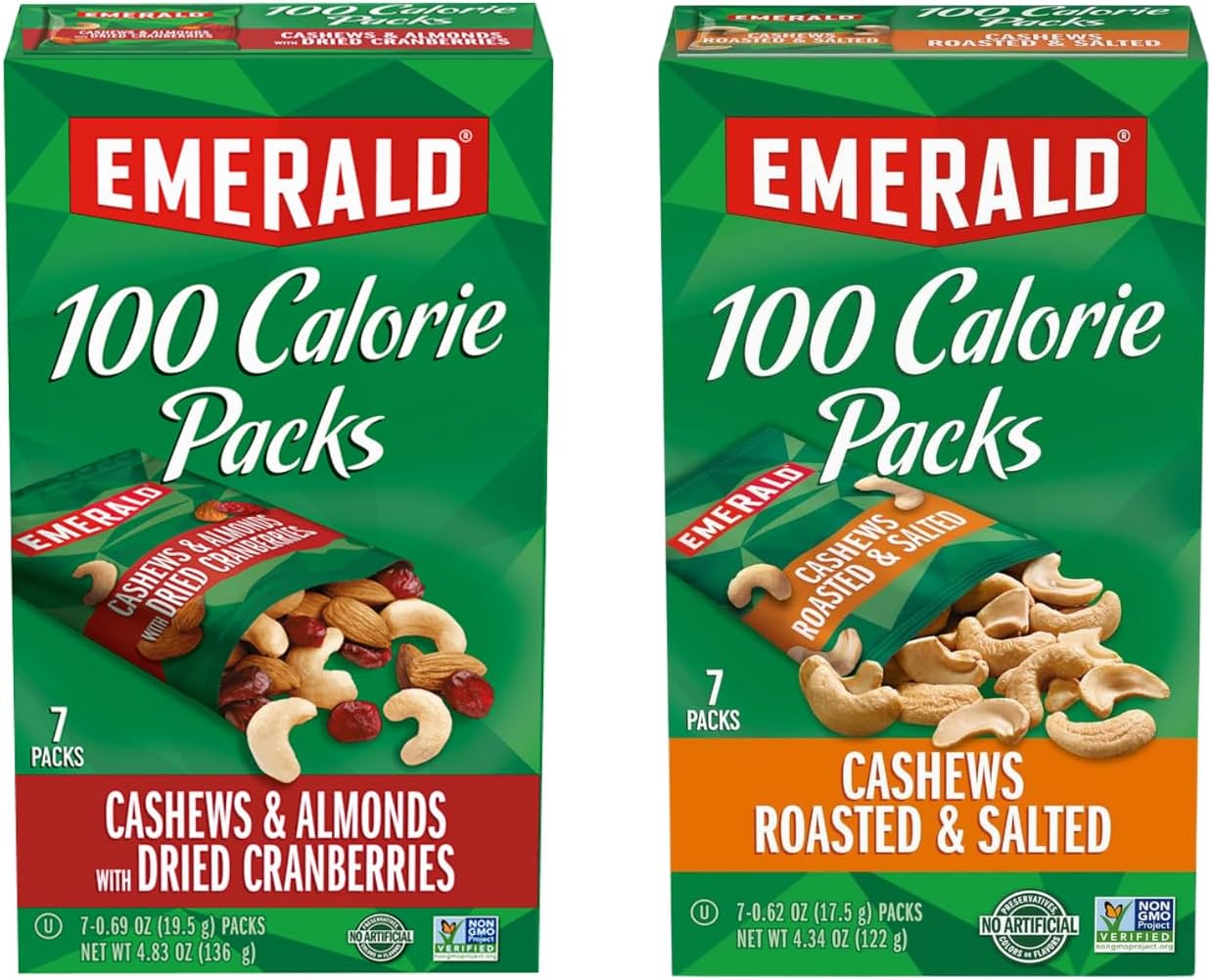Amazon.com : Emerald Nuts Combo Variety Pack Featuring Cashew, Almond ...