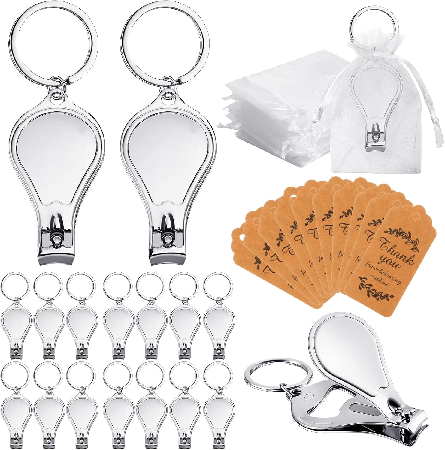 Amazon.com: Cunno 30 Set Nail Clipper Keychain Multi Function Nail ...