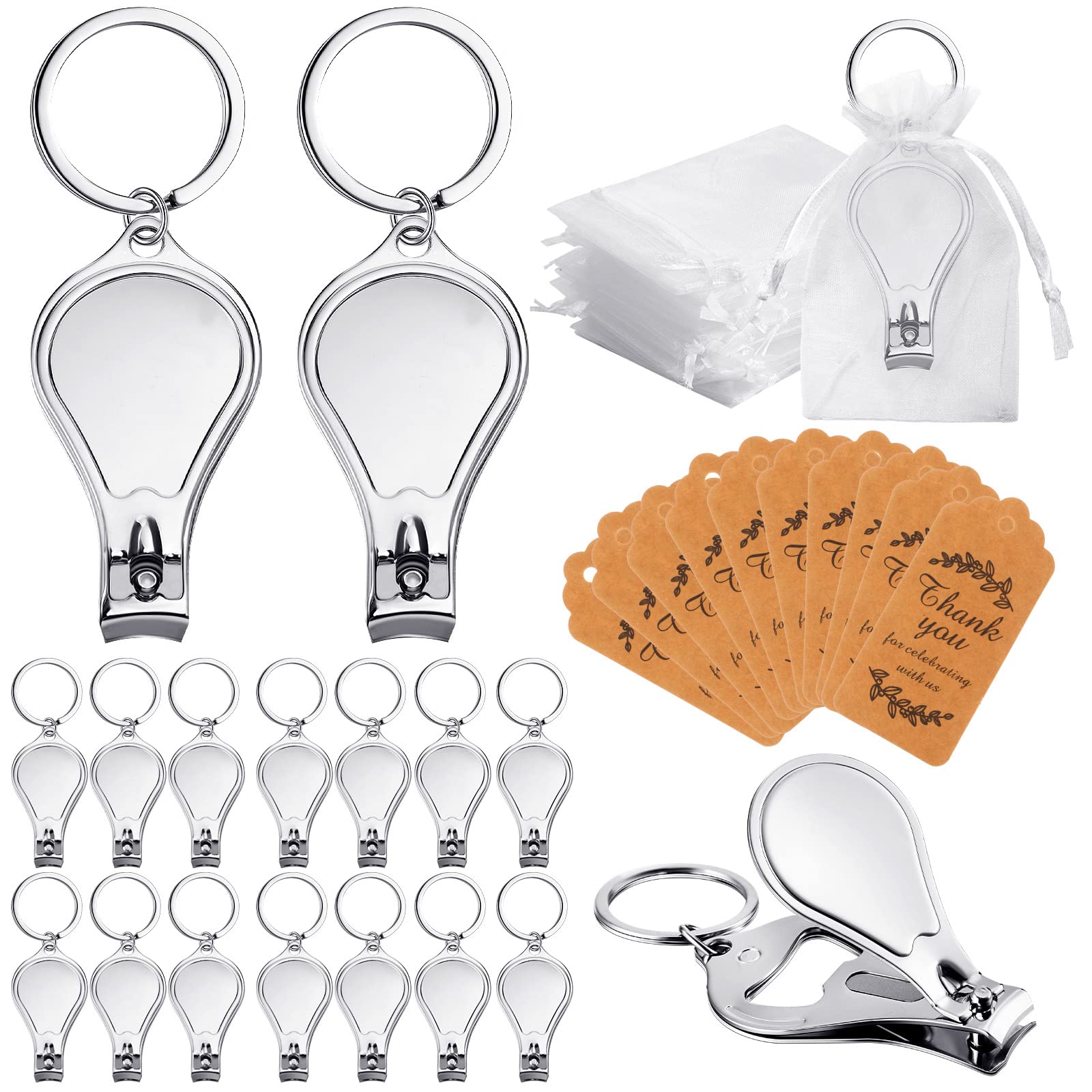 Amazon.com: Cunno 30 Set Nail Clipper Keychain Multi Function Nail ...