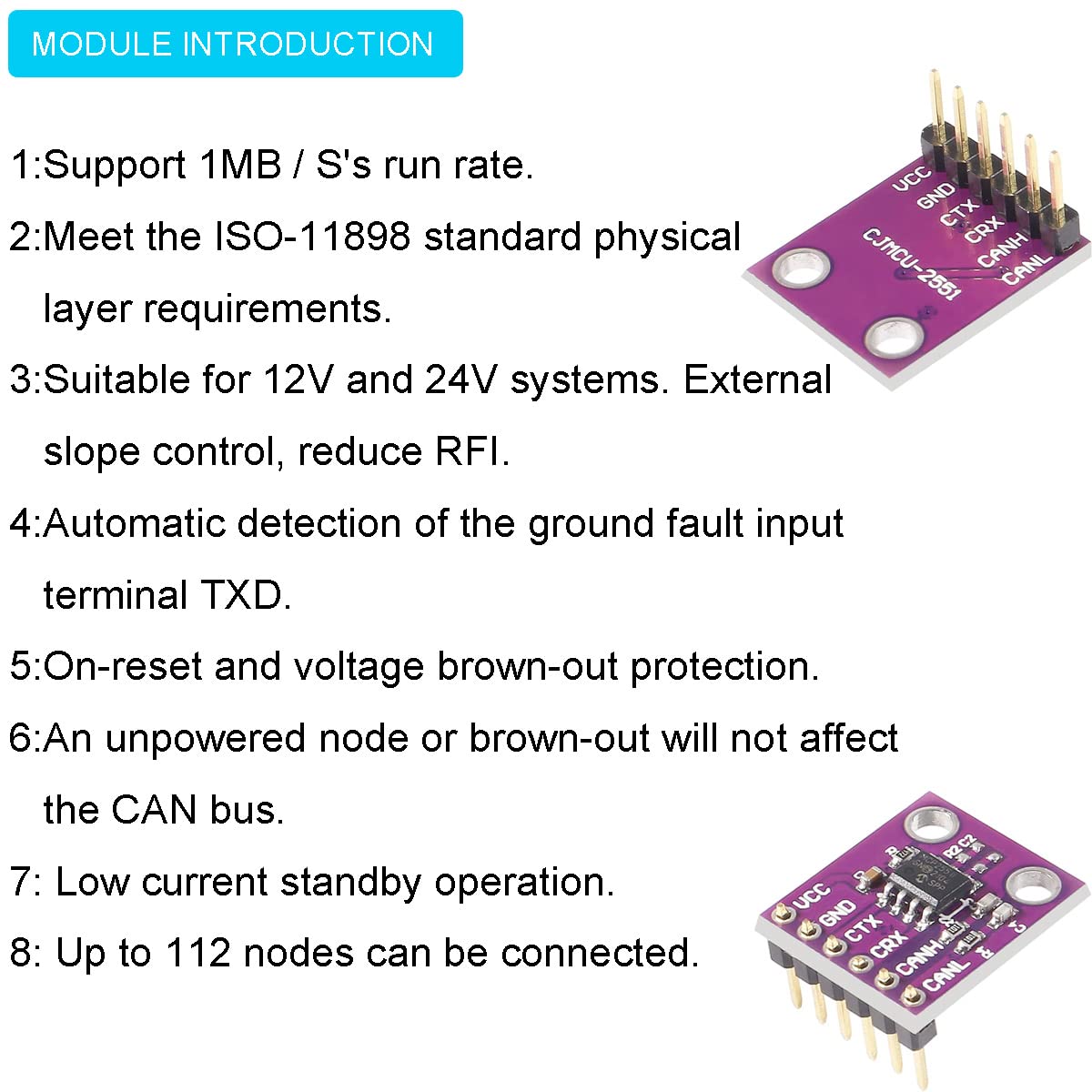 Youmile 5 pcs MCP2551 High Speed CAN Communication Protocol Controller ...