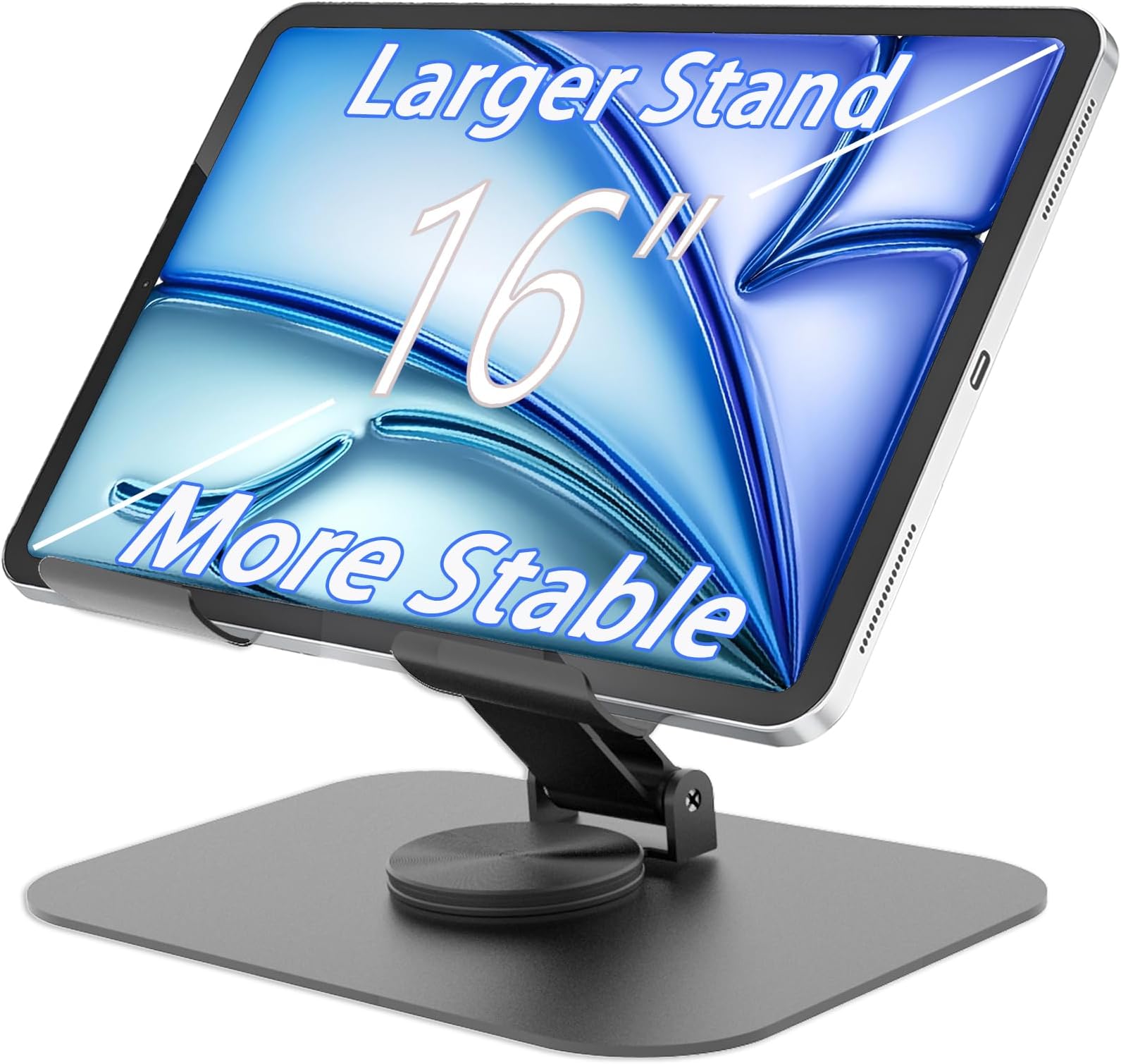 Amazon.com: TAPMEI Larger Metal Tablet Stand, Adjustable 360° Rotation ...