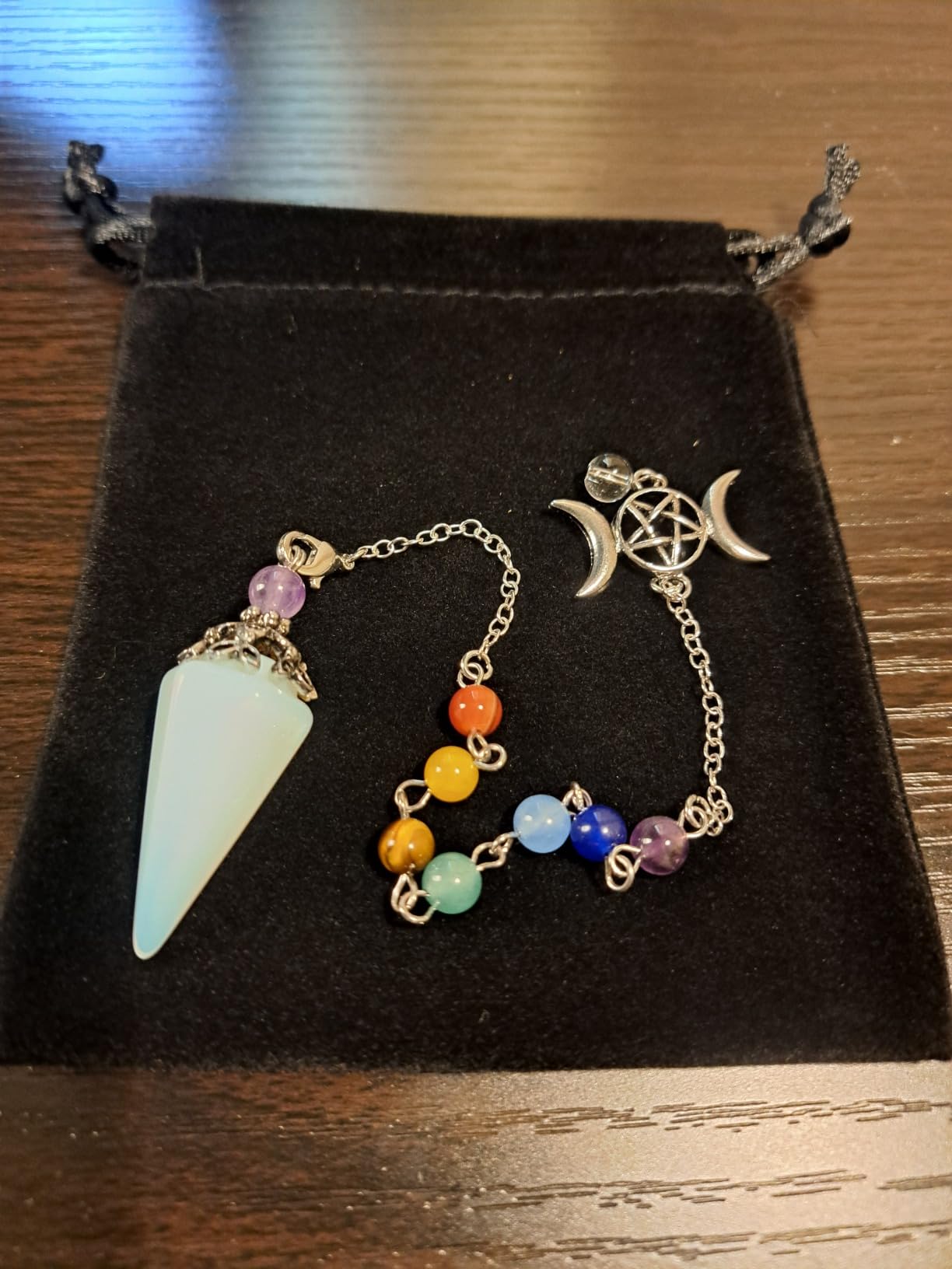 Amazon.com: CrystalTears Opal Healing Crystals Pendulum Natural Crystal Stone Point Pendulums ...