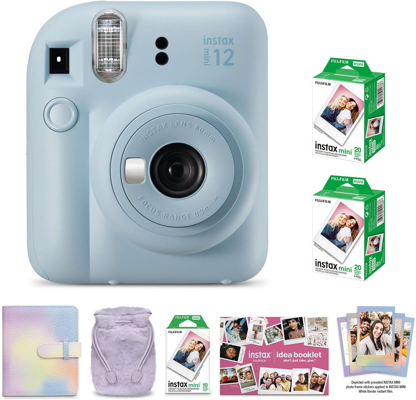 Amazon.com : FUJIFILM INSTAX Mini 12 Instant Film Holiday Camera Bundle ...