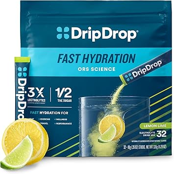 Amazon.com: DripDrop Hydration Packets - Lemon Lime - Single Serve ...