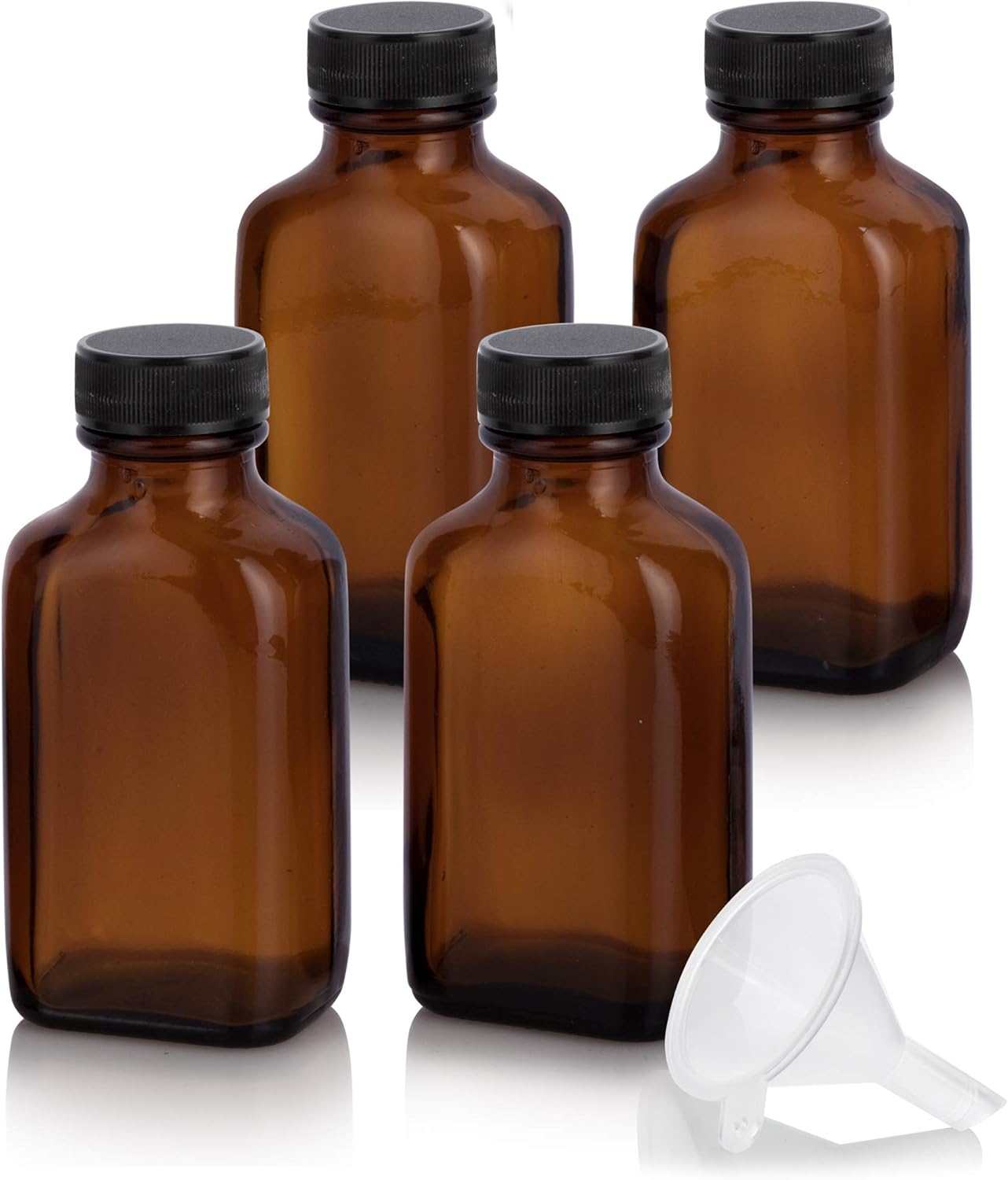 Amazon.com: JUVITUS 3 oz / 90 ml Amber Glass Rectangle Apothecary ...