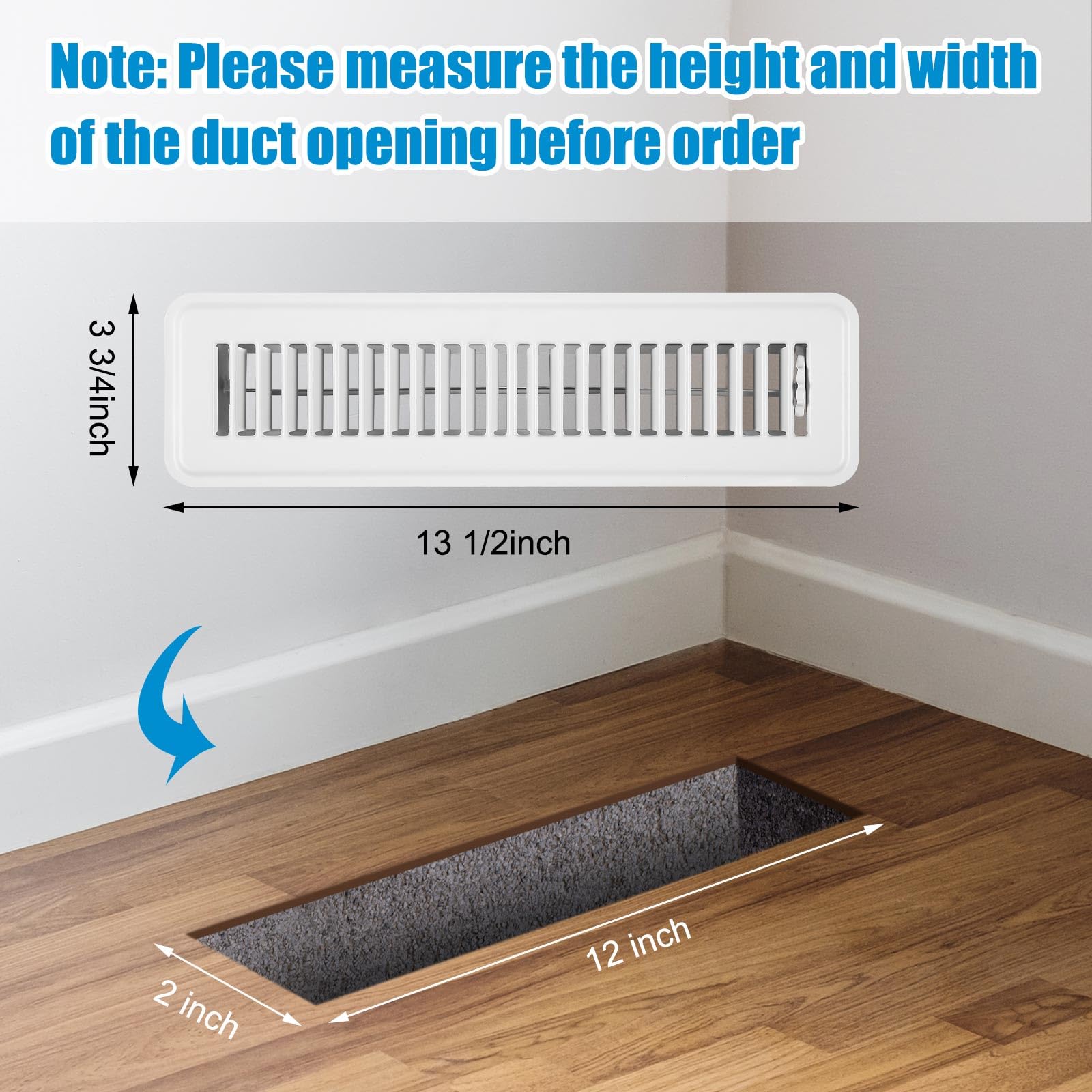 Snapklik.com : Yaocom 12 Pcs 2" X 12" White Heavy Duty Steel Floor ...
