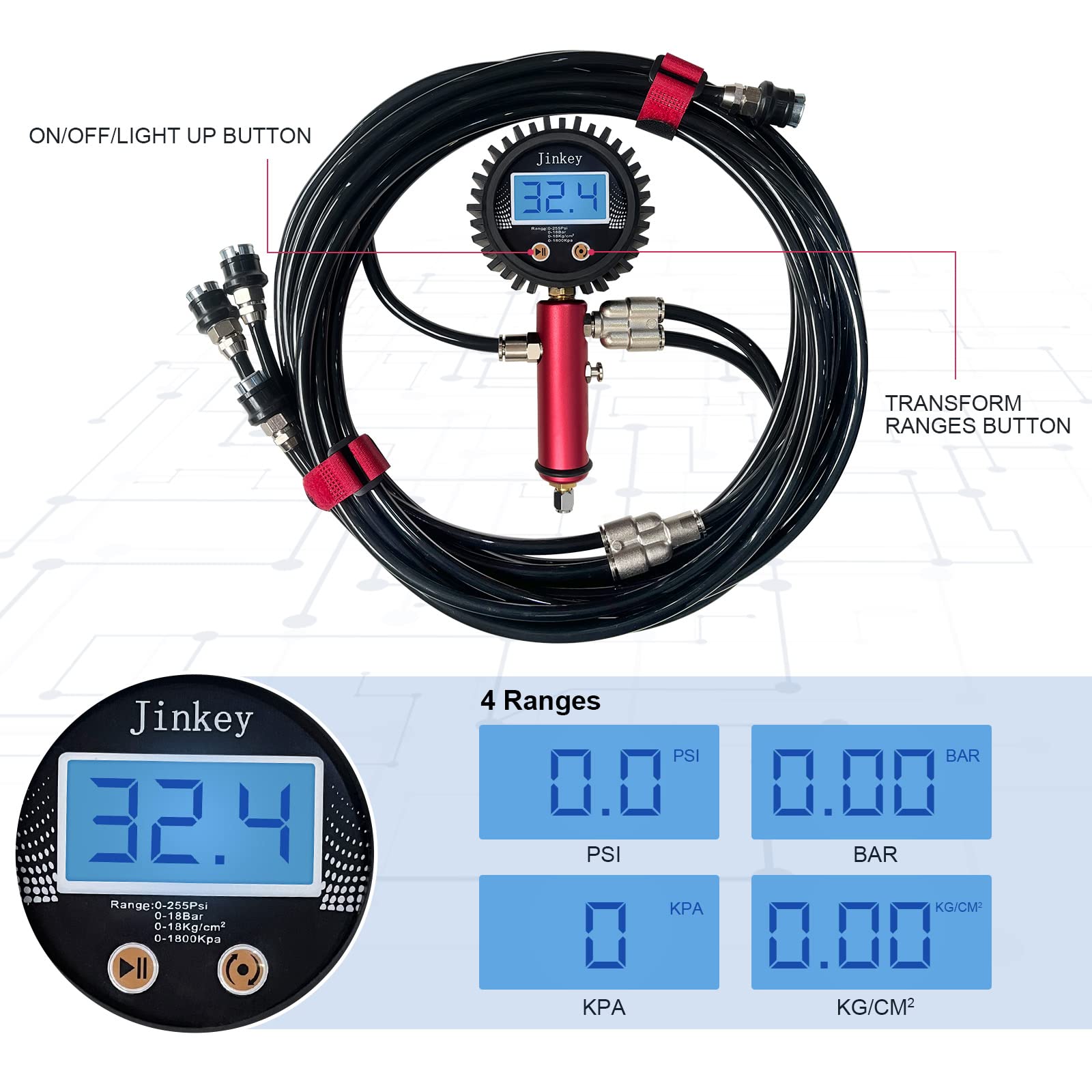 Snapklik.com : JINKEY 4 Tire Pressure Equalizer System, Upgrade Digital ...