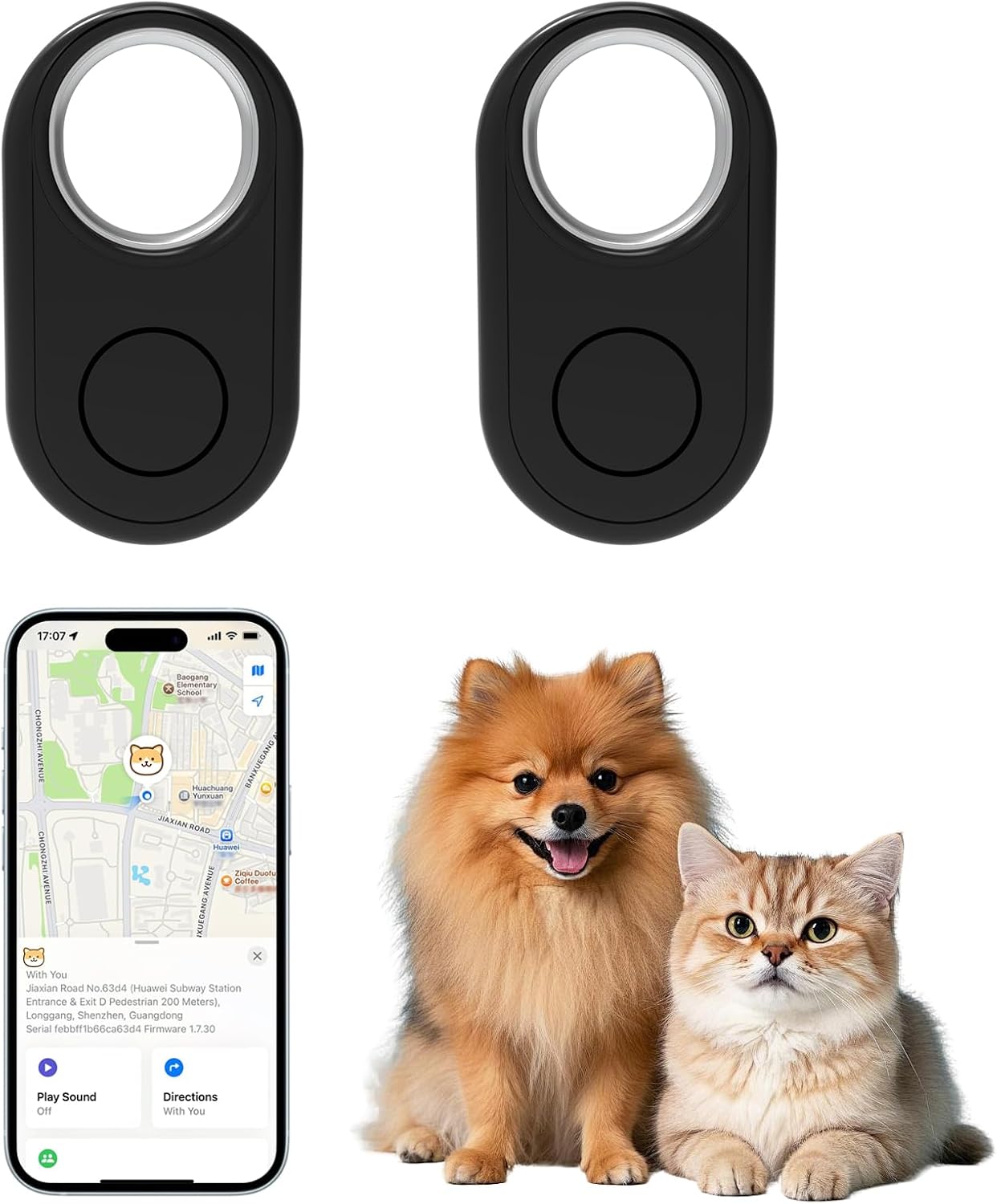 2 Pack Air Tracker Tag,Bluetooth Item Finder Compatible with Apple Find ...