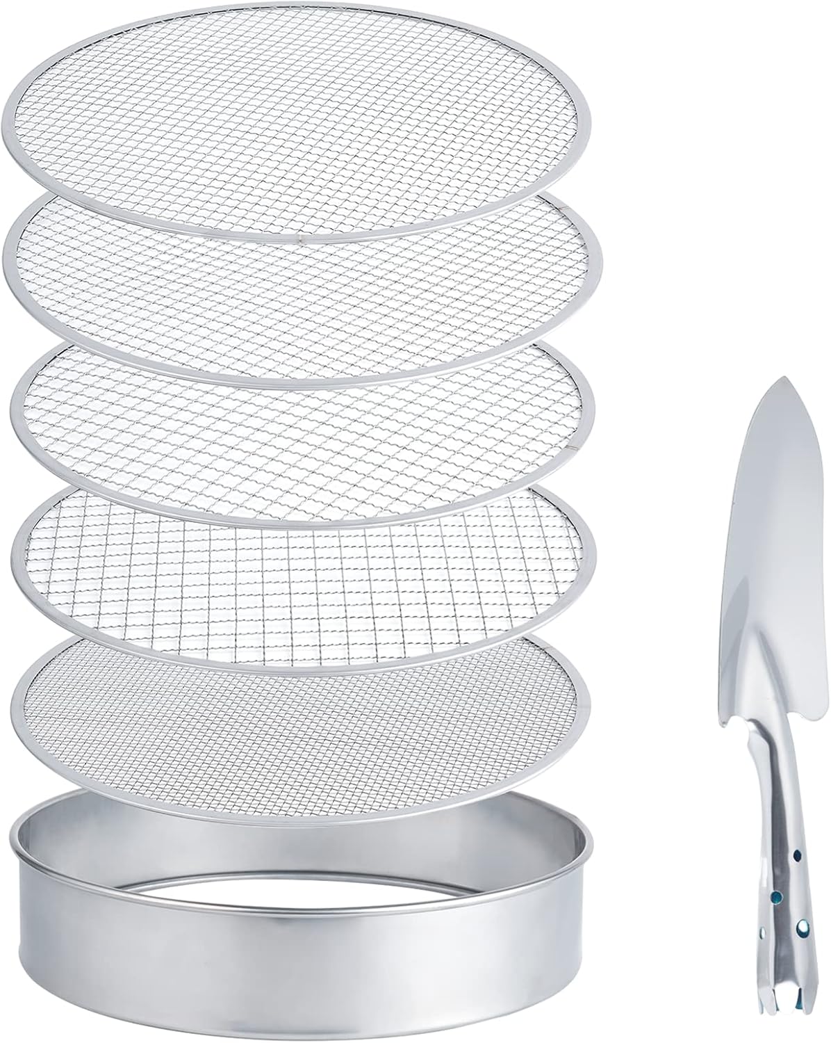 Amazon.com : Stainless Steel Riddle Sieve Set Garden Potting Sieve ...