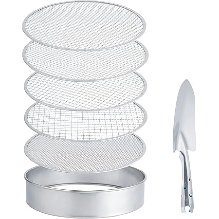 Amazon.com : Garden Sieve Sifting Soil Sifter,5 Sieve Mesh Filter Sizes ...