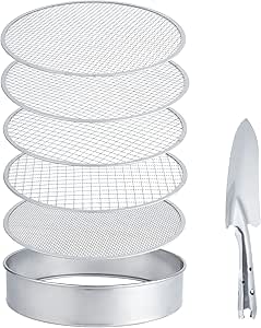 Amazon.com : Stainless Steel Riddle Sieve Set Garden Potting Sieve ...