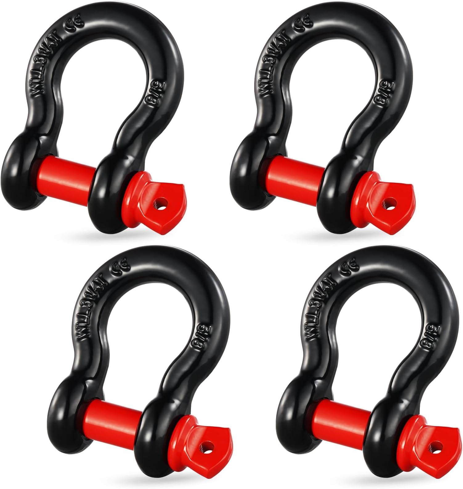 VEVOR 5/8" D-Ring Shackle, 4 Pack Alloy Steel Shackles 28660 lbs (13 ...