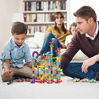 53 Pcs Marble Run Race Set Building Blocks Construction Wooden Marble