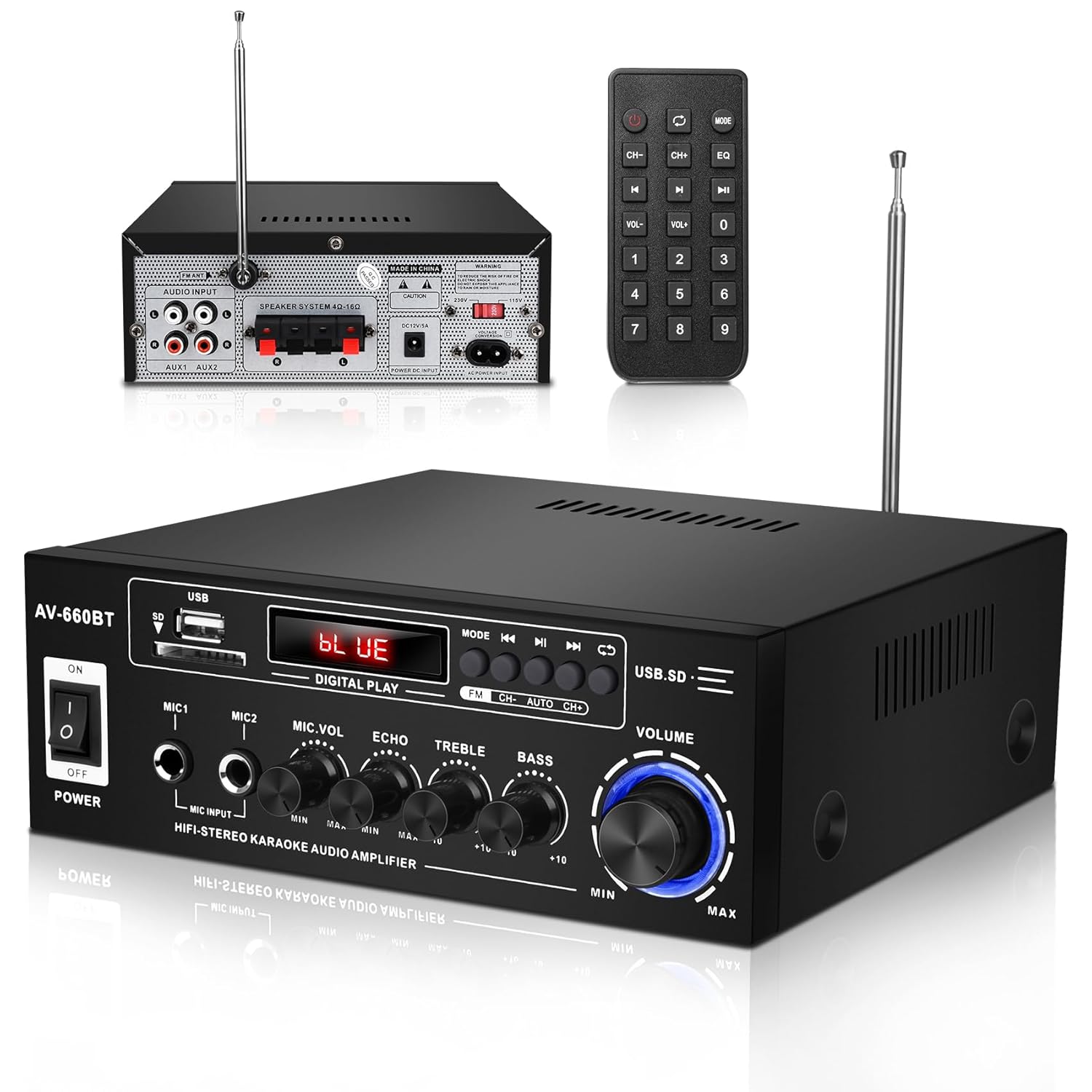 Daakro Wireless Bluetooth Power Amplifier System - 200W 2 Channel ...