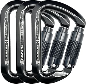 SEPEAK 30kN Auto Locking Climbing Carabiner Clips, Professional Heavy ...