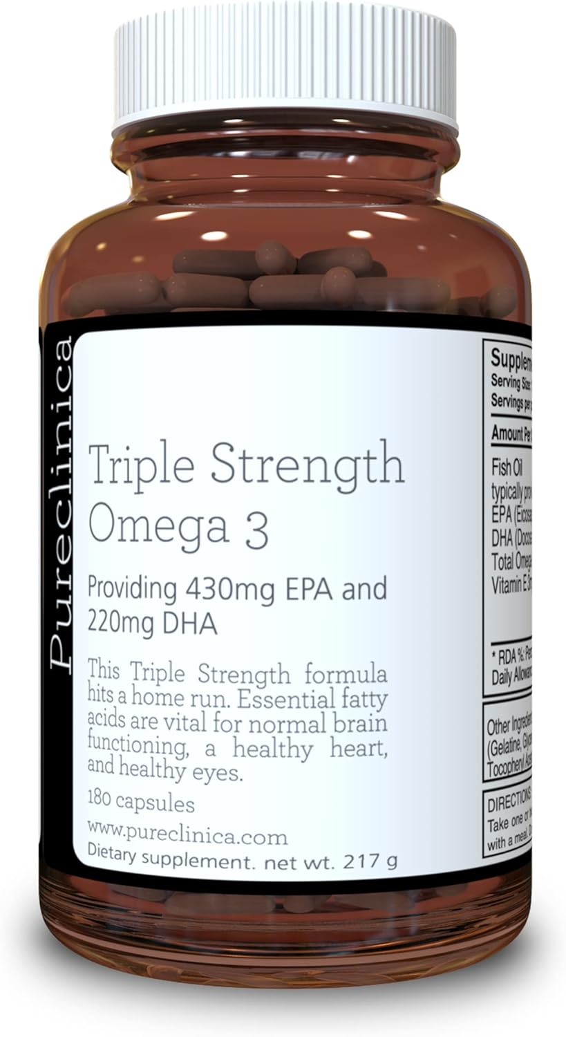 Triple Strength Omega 3 1000mg (180 capsules - 6 months supply). Triple ...