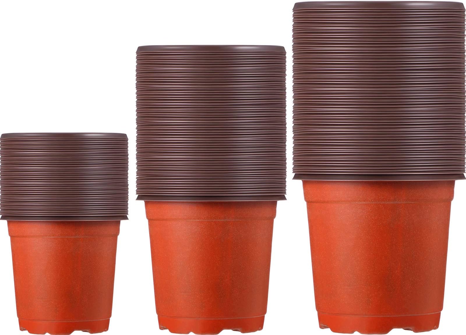 Amazon.com: 100 Pieces Plastic Plant Nursery Pots Reusable Plant ...