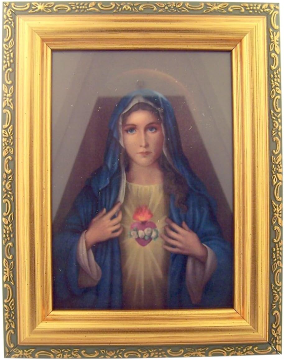 Italian Lithograph Blessed Virgin Mary Print in Antique Gold Tone Frame ...