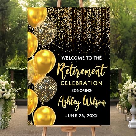 Amazon.com: CALLA DECORGIFTS Personalized Retirement Welcome Sign for ...