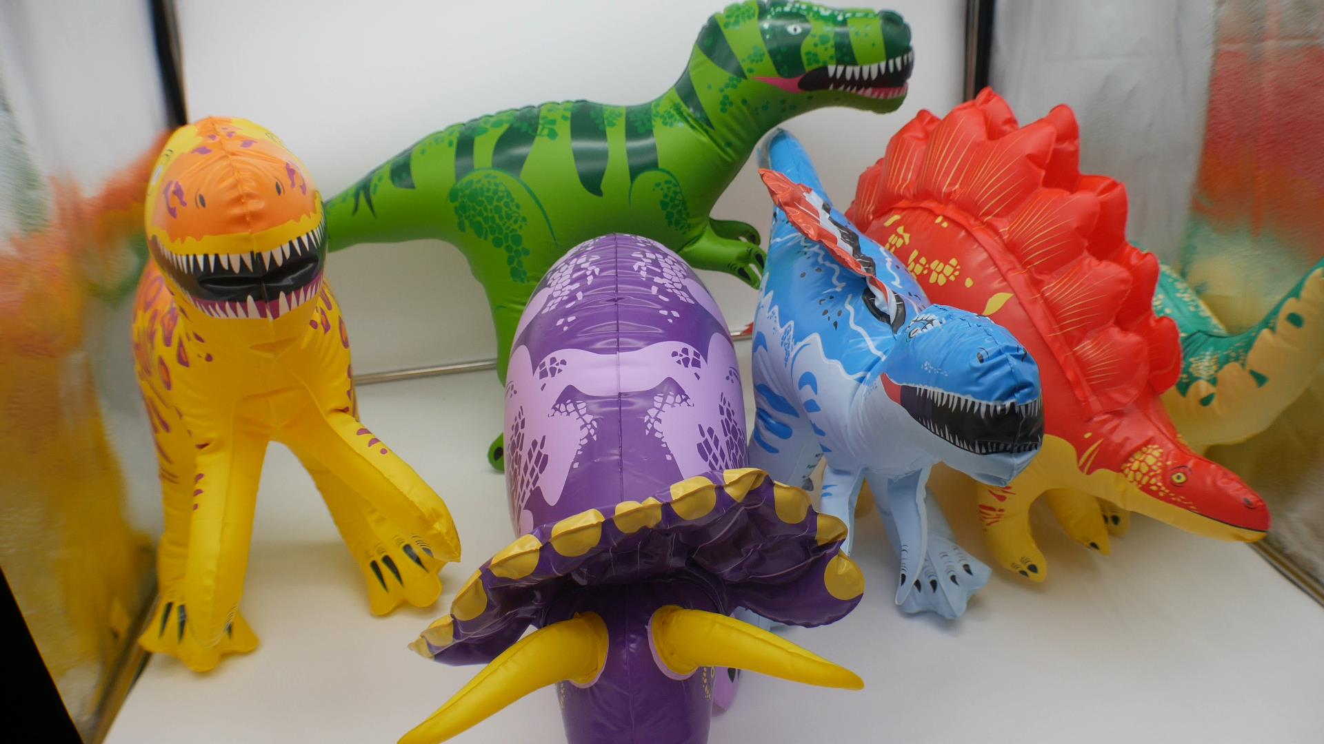 Watch 6 Pack Inflatable Dinosaur Toys with Air Pump, Blow up Jumbo on ...
