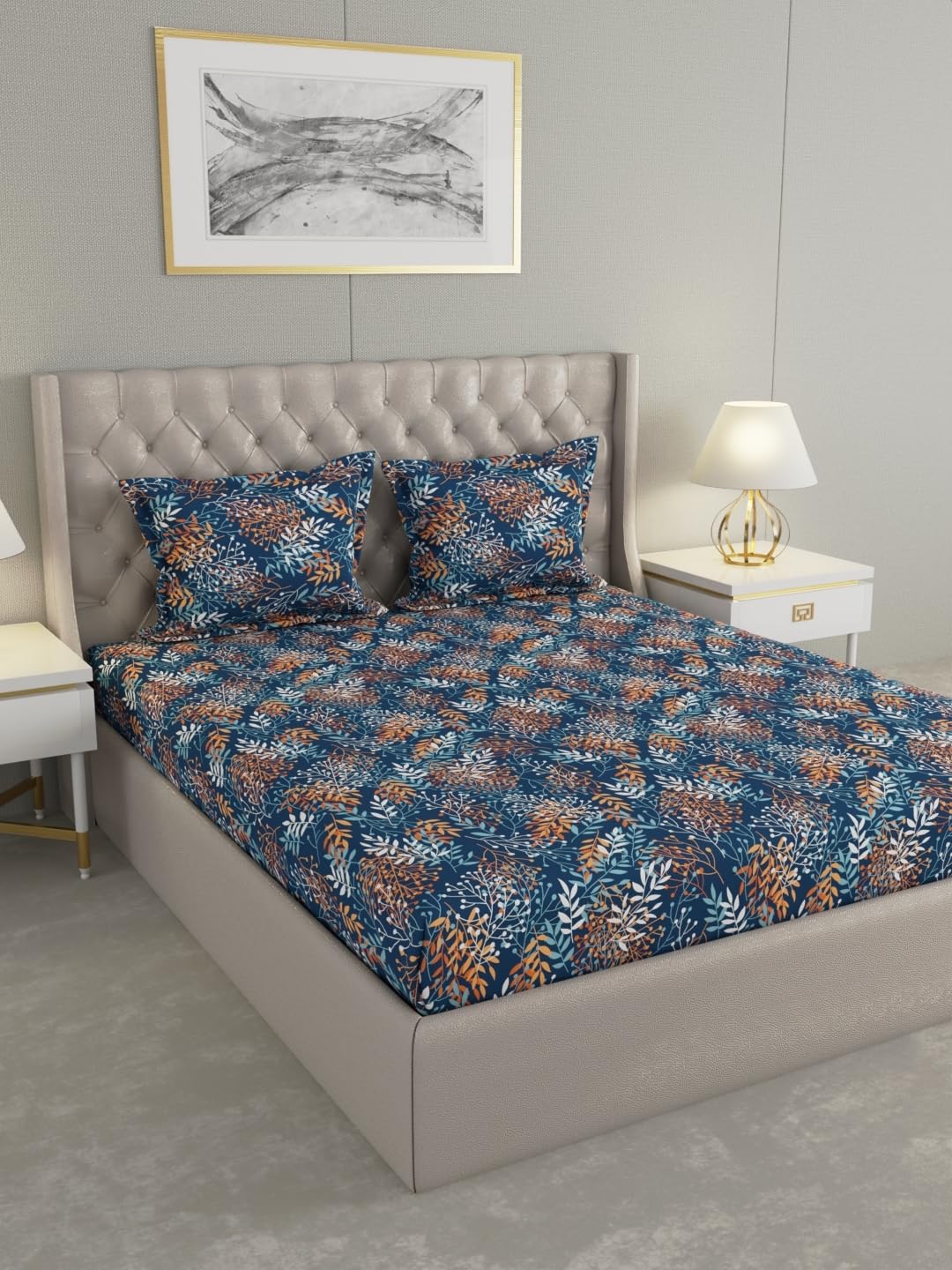 Raymond Home Cozzy 104TC Queen Size One Doube Bed Sheet with Two Pillow ...