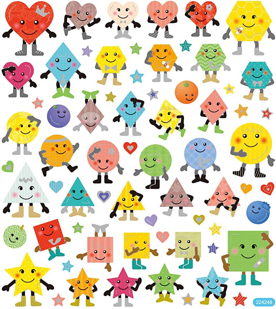 Amazon.com: SMILEY SHAPES MIX Fancy Stickers - Metallic and glitter ...