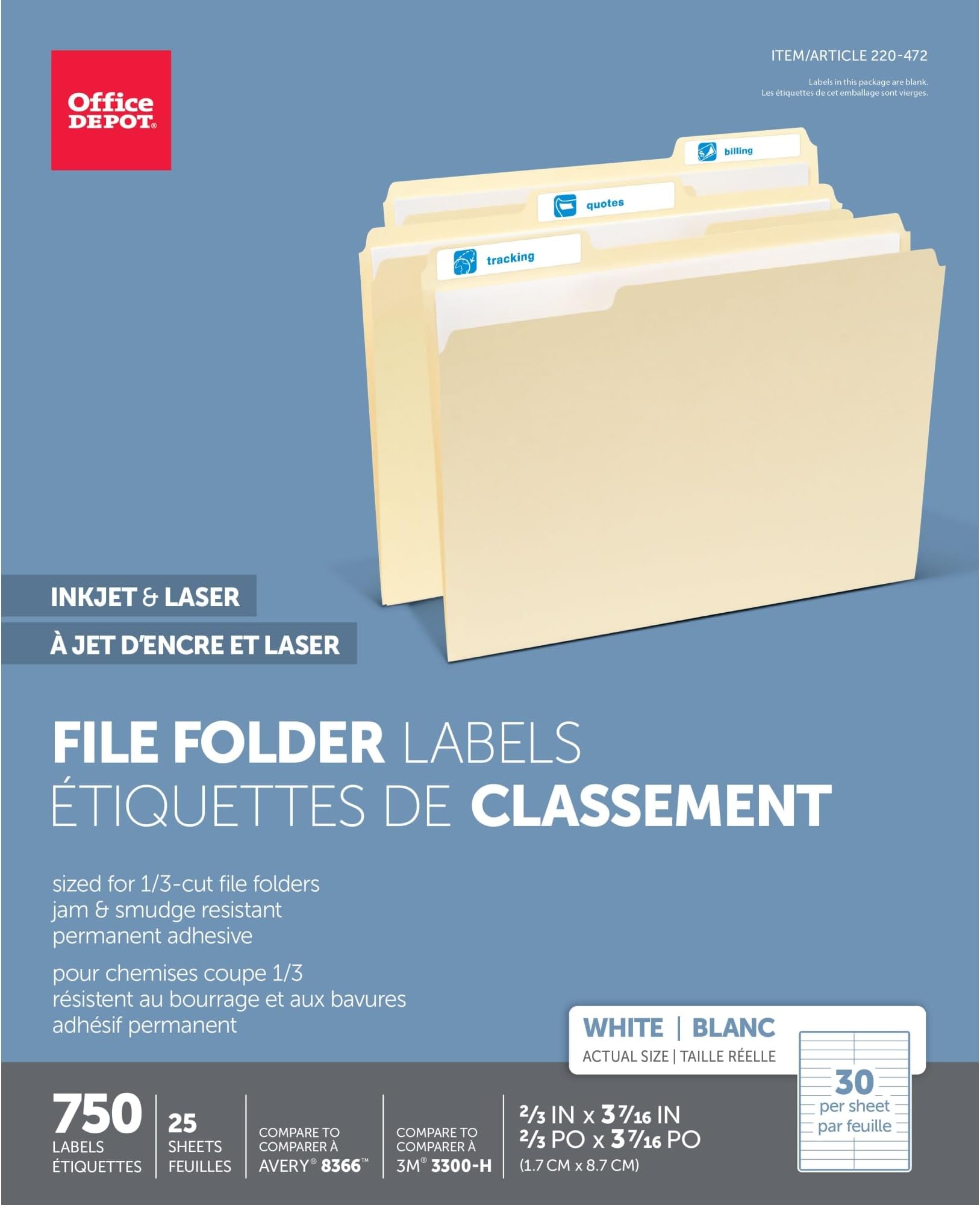 Amazon.com : Avery File Folder Labels with TrueBlock Technology ...