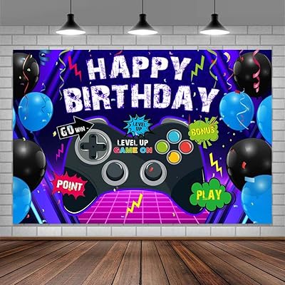 Video Game Party Decorations Backdrop Happy Birthday Nepal | Ubuy