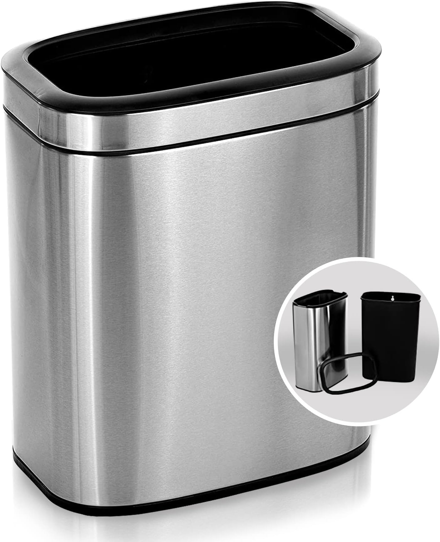 Amazon.com: Alpine 20 Liter /5 Gallon Trash Can Open Top - Slim ...