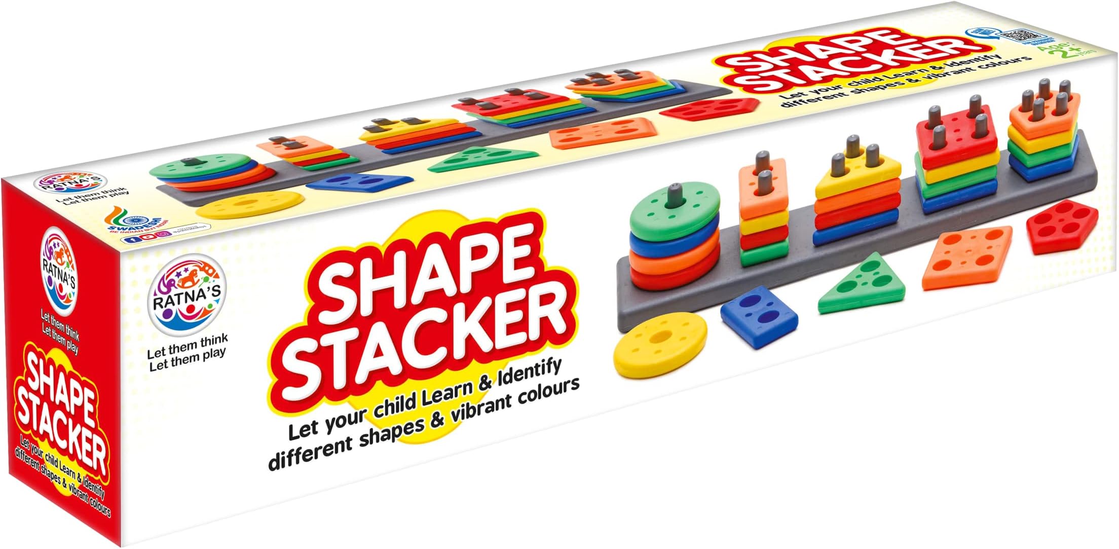 Ratna's Shape Stacker Geometric Blocks Stacker Shape Sorter Column ...