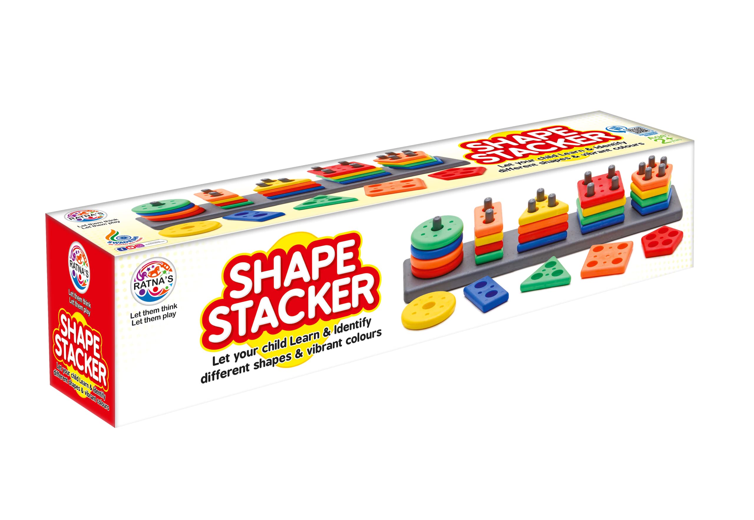 Ratna's Shape Stacker Geometric Blocks Stacker Shape Sorter Column ...