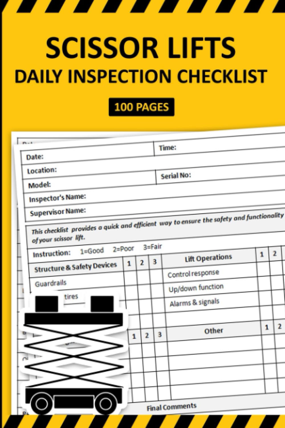 Scissor Lifts Daily Inspection Checklist: Scissor Lift Pre-Use ...