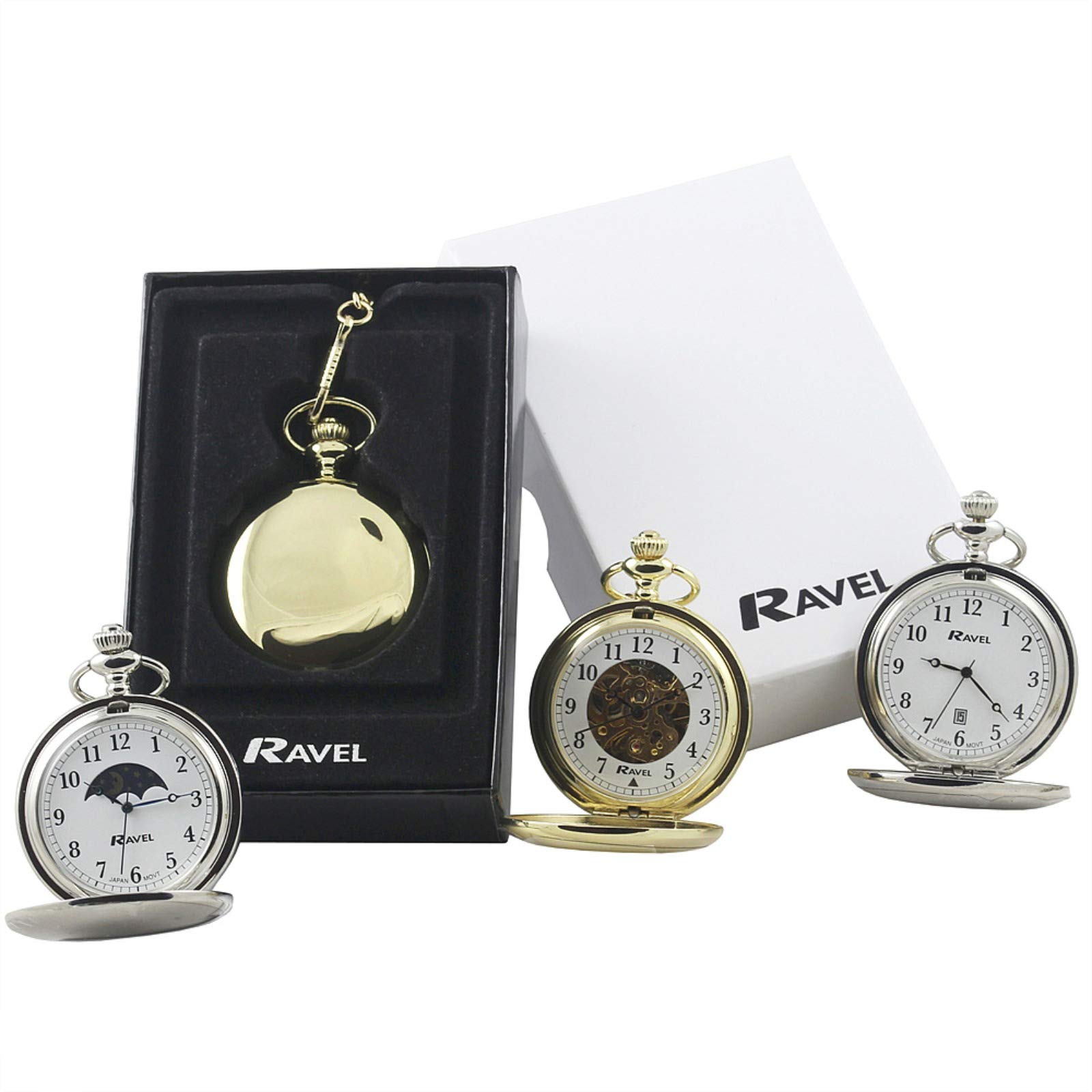Snapklik.com : Ravel Mens Mechanical Hand Wind Pocket Watch