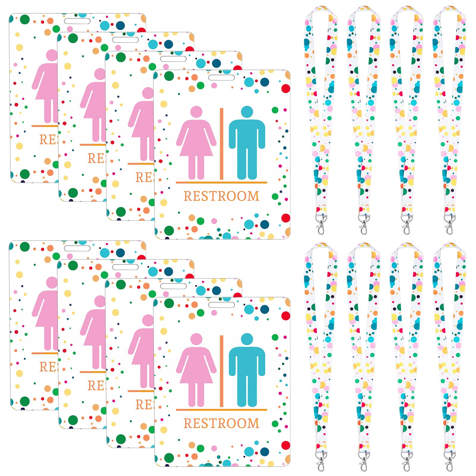 Ireer 8 Sets Bathroom Pass Restroom Passes, Unbreakable Bathroom ...