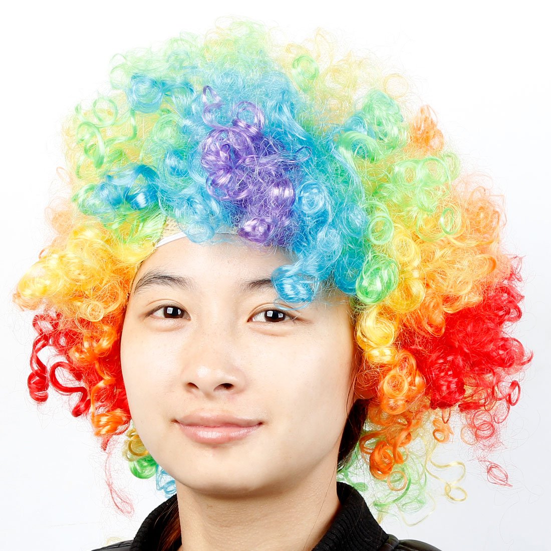 Amazon.com : Uxcell Costume Clown Afro Wig/Wild Curl Up Hairpiece ...