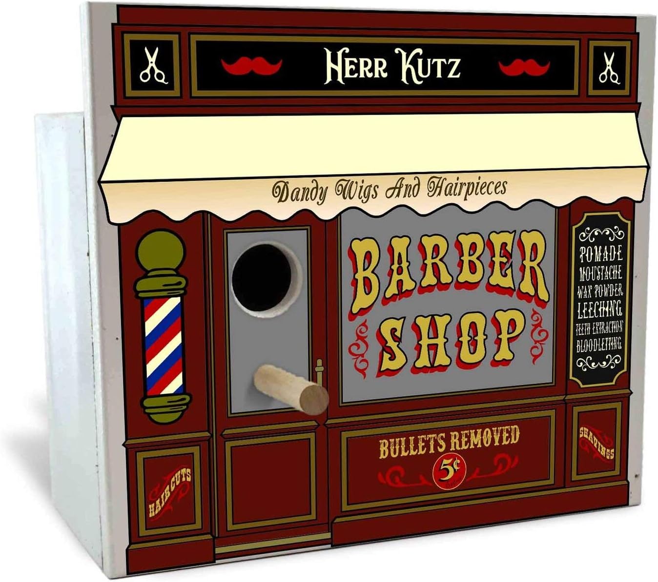 Amazon.com: Thousand Oaks Barrel Barber Shop Birdhouse Outdoor -Perfect ...