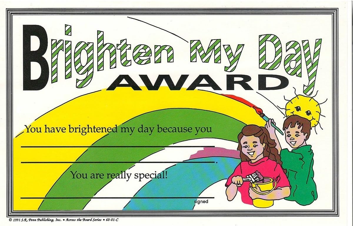 Amazon.com: Brighten My Day Student Achievement Award Certificates ...