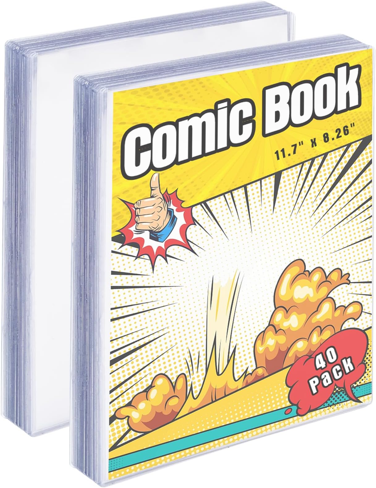 Amazon.com : Anjetan 40 Pack Clear Comic Case, Transparent PVC Comic ...
