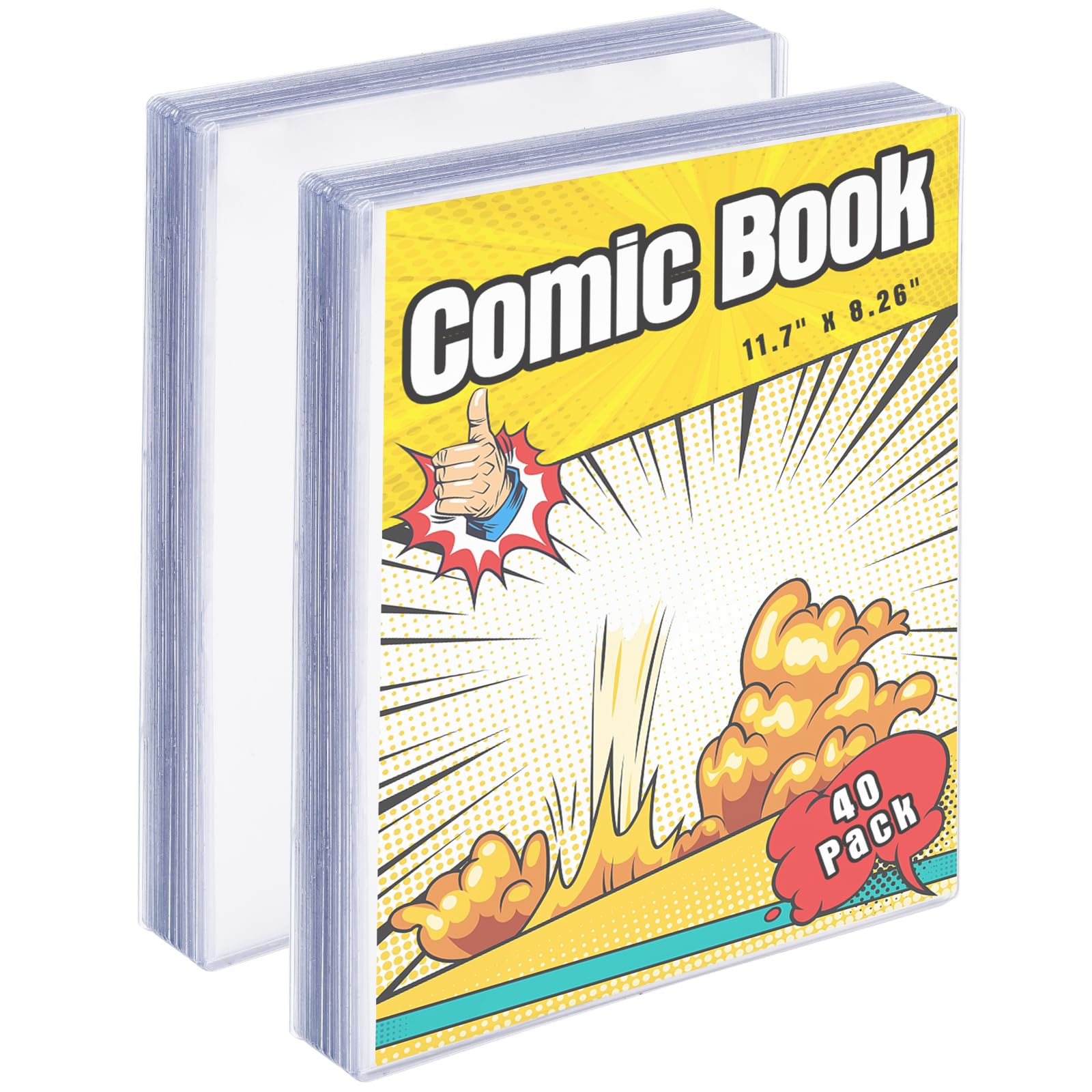 Amazon.com : Anjetan 40 Pack Clear Comic Case, Transparent PVC Comic ...