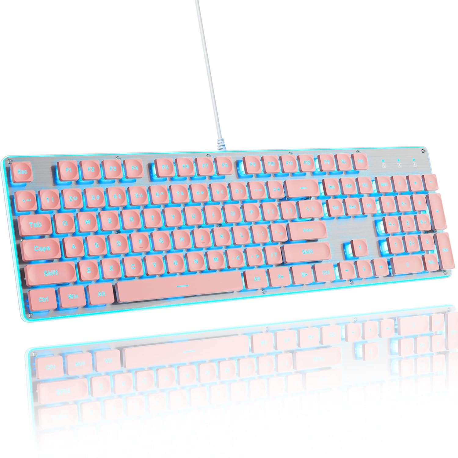 Amazon.in: Buy surmen G1000 Typewriter Backlit Pink Keyboard Full Size ...