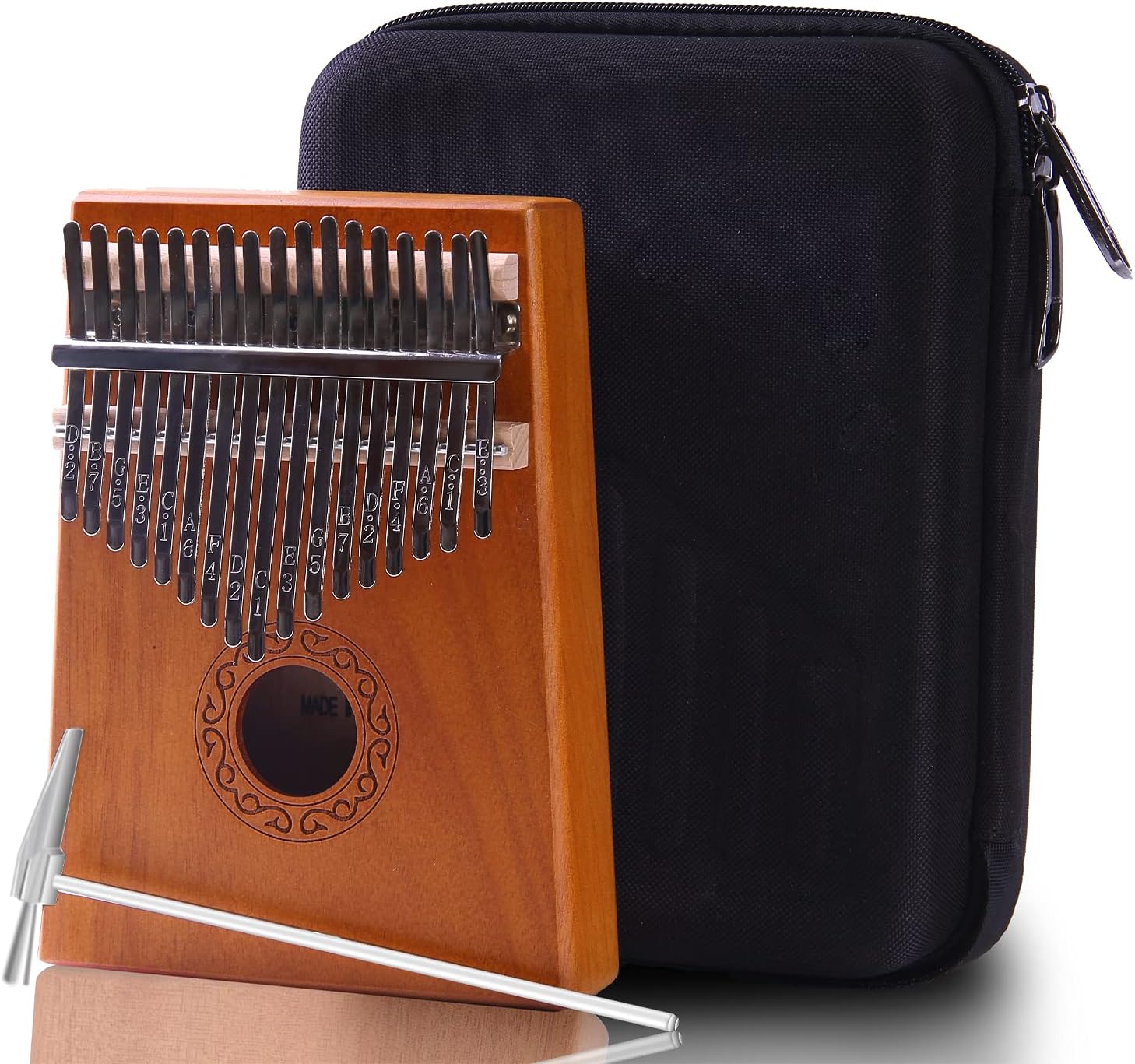 Amazon.com: Hand Carved Wood and Coconut Shell Sea Turtle Thumb Piano ...