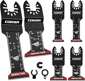 CGBOOM 6pc Japanese Teeth Oscillating Saw Blades, Extra Long Multitool ...