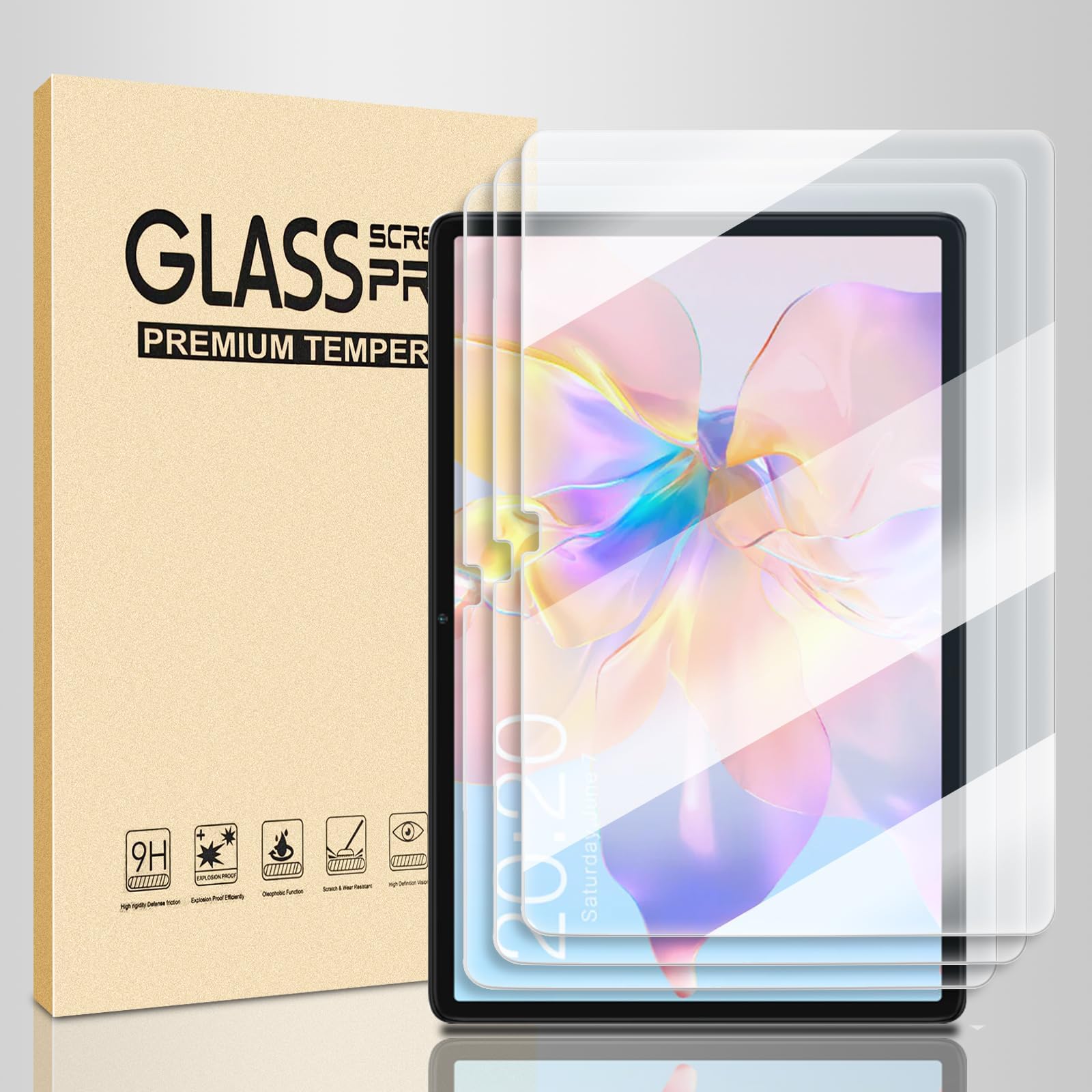 Amazon.com: POWMUS Screen Protector for M820 Tablet, 9H Tempered Glass ...