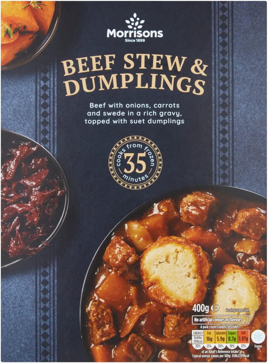 Morrisons Beef Stew and Dumplings, 400g (Frozen) : Amazon.co.uk: Grocery