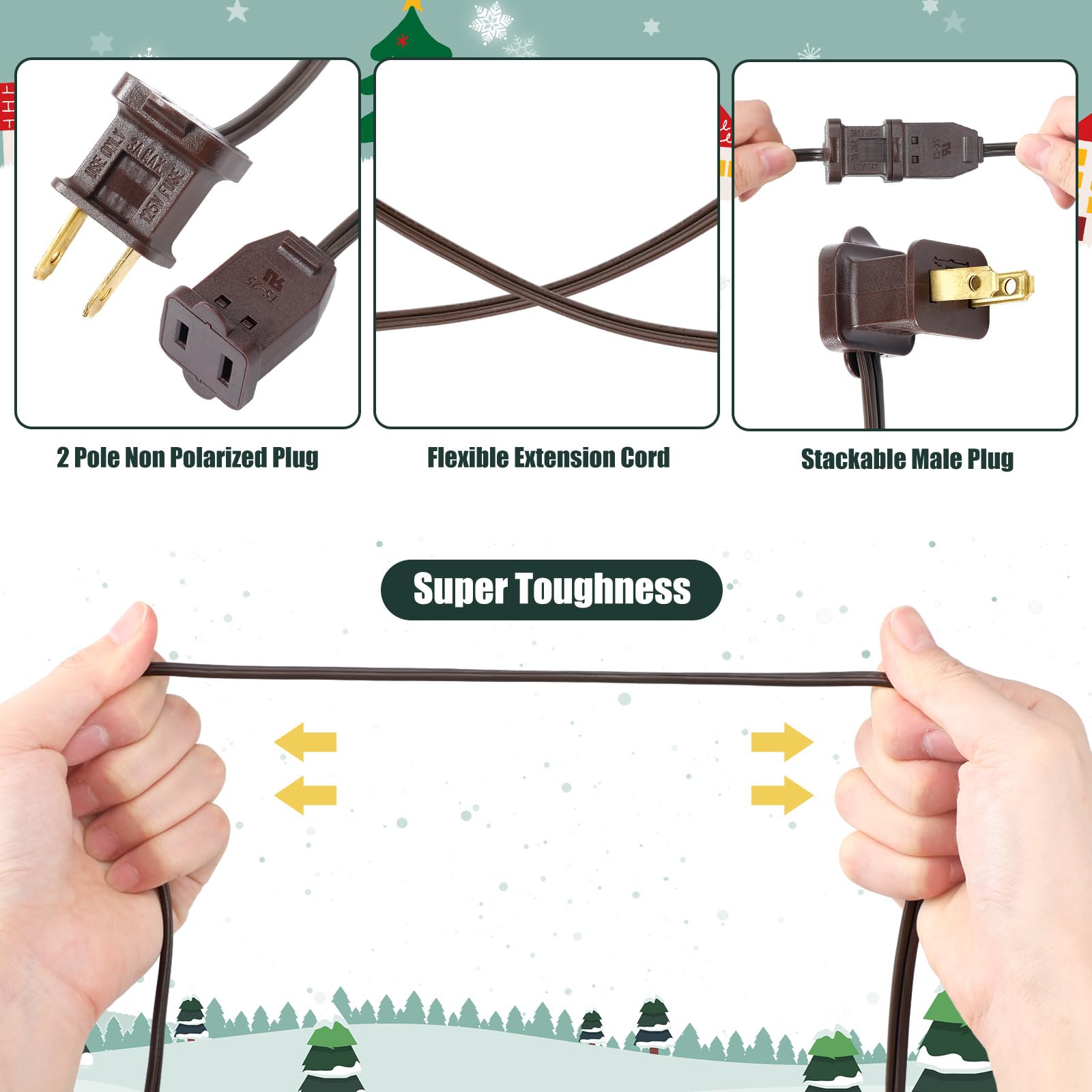 Snapklik.com : Kanayu Christmas Extension Cord Indoor Outdoor 2 Prong ...
