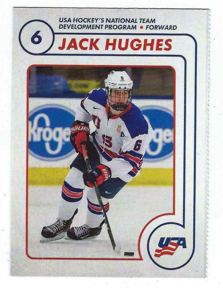 Amazon.com: Jack Hughes 2018/19 USA NTDP Team Issued 1st Ever Card ...
